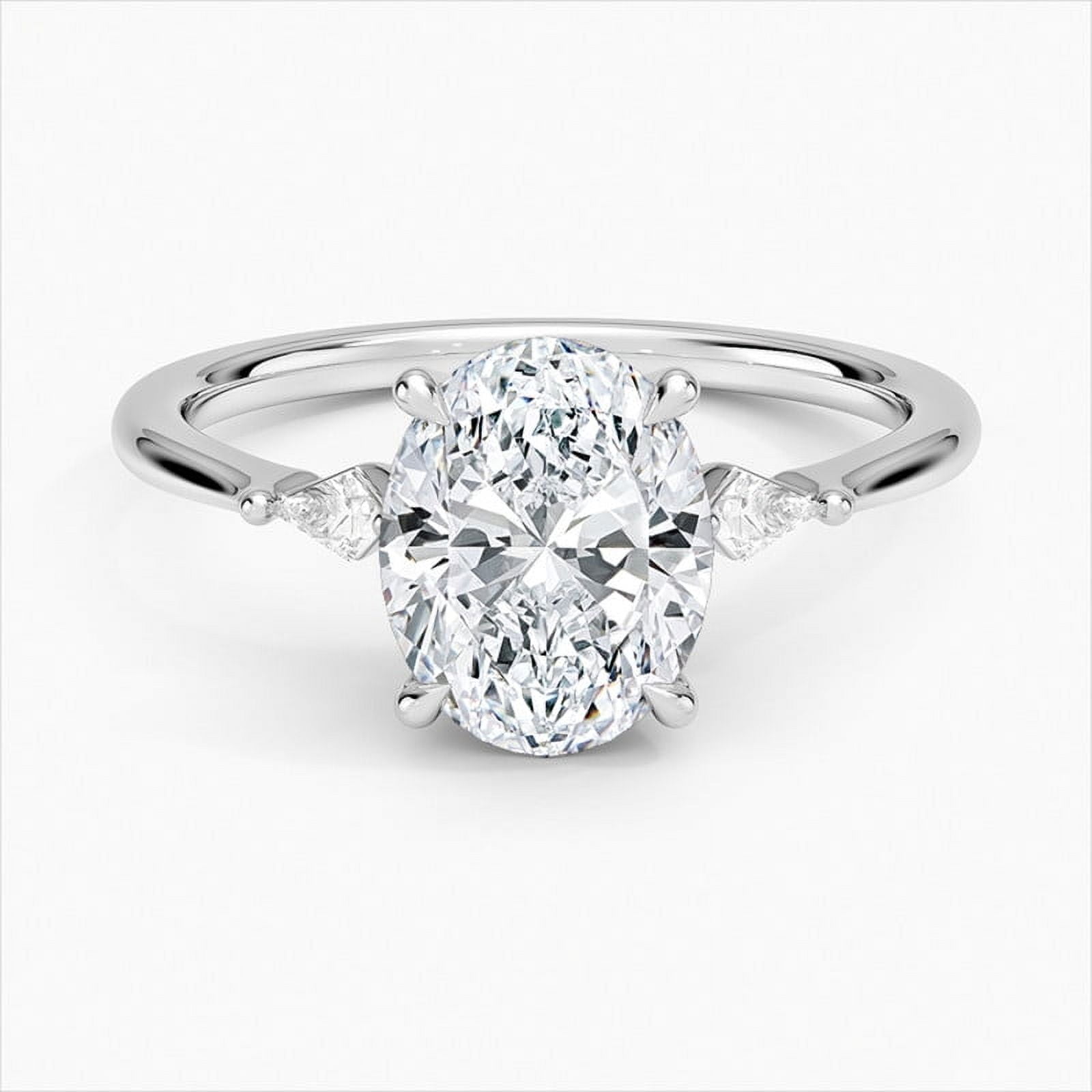 Bella Jewelry 2.12 Ct Oval Cut Moissanite Engagement Ring - 14K White ...