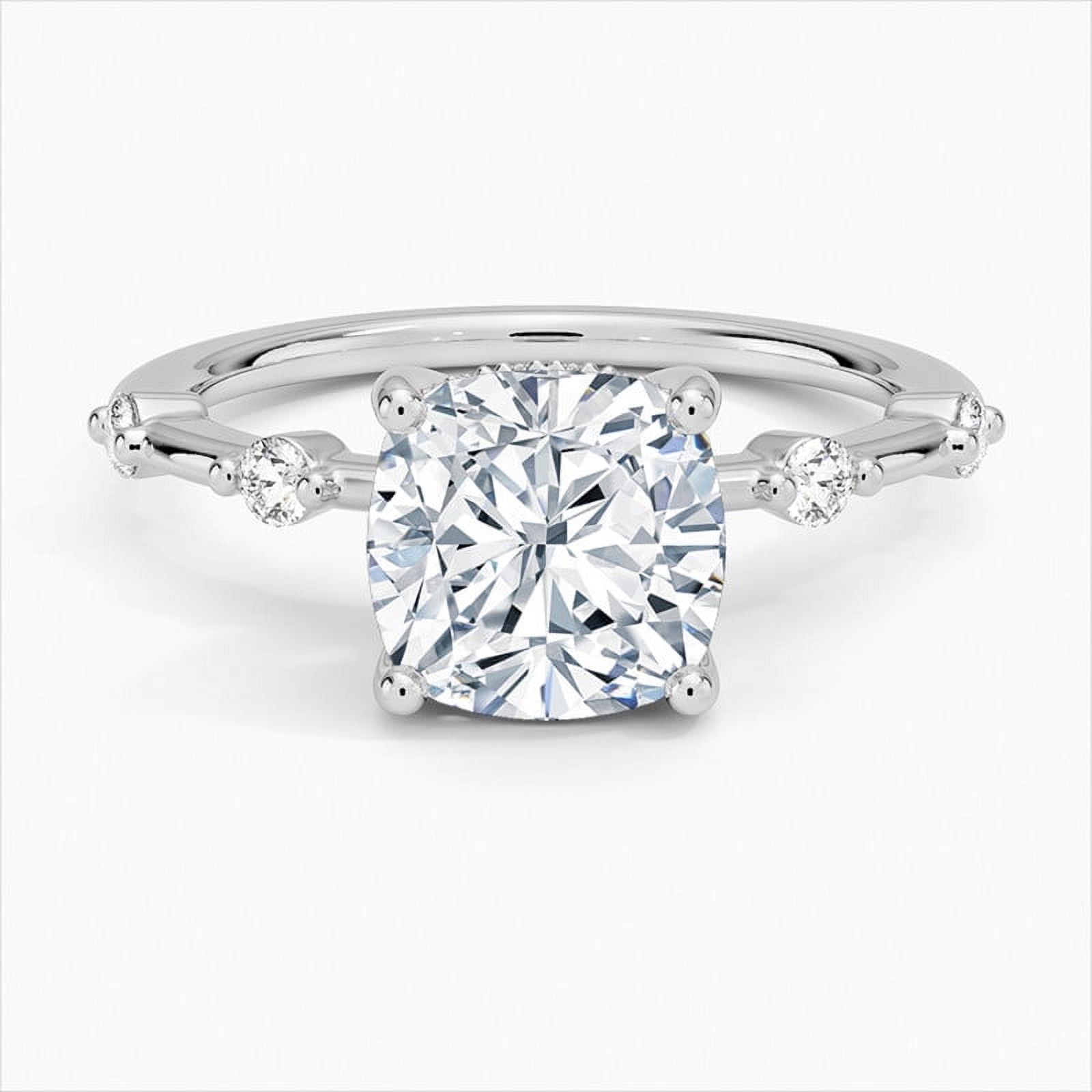 Bella Jewelry 2.14 Ct Cushion Cut Engagement Ring - 14K White Gold Plated Anniversary Ring ...