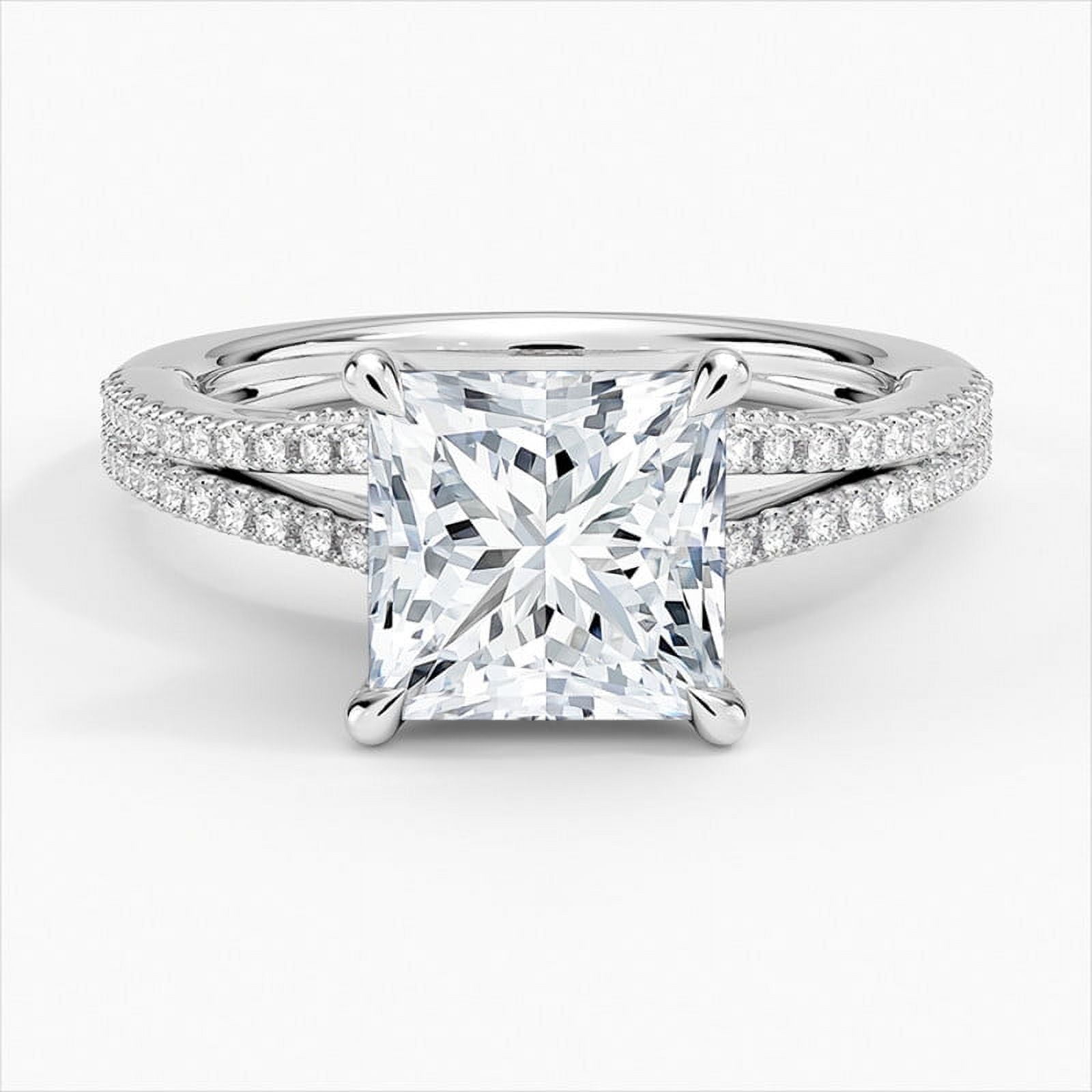 Bella Jewelry 2.14 Ct Moissanite Princess Cut Wedding Ring - 14K White ...