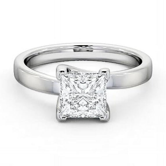 Bella Jewelry 2.2 Ct Princess Cut Moissanite Wedding Ring - 14K White Gold Plated Solitaire ...