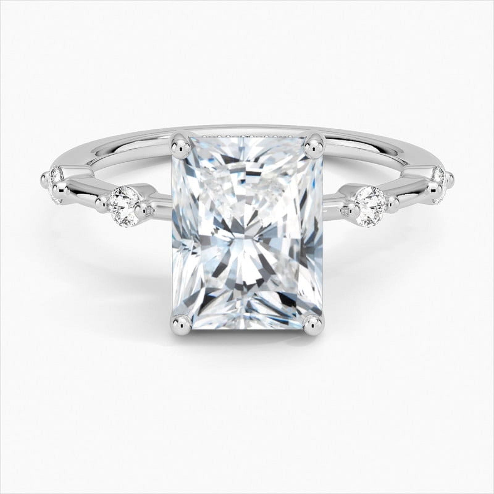 Bella Jewelry 2.23 Ct Radiant Cut Moissanite Engagement Ring - 14K ...