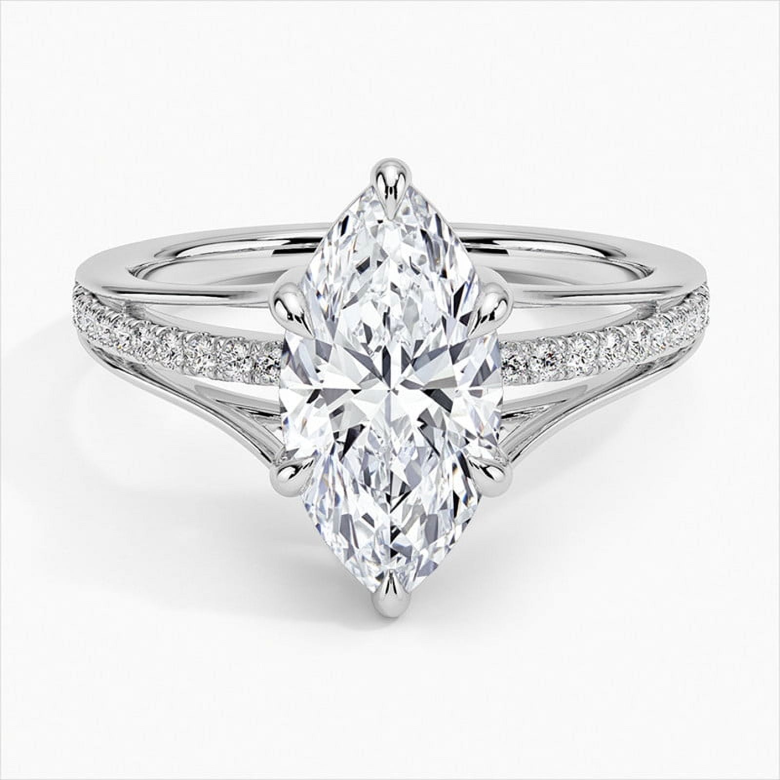 Bella Jewelry 2.32 Ct Marquise Cut Moissanite Ring for Her - 14K White ...