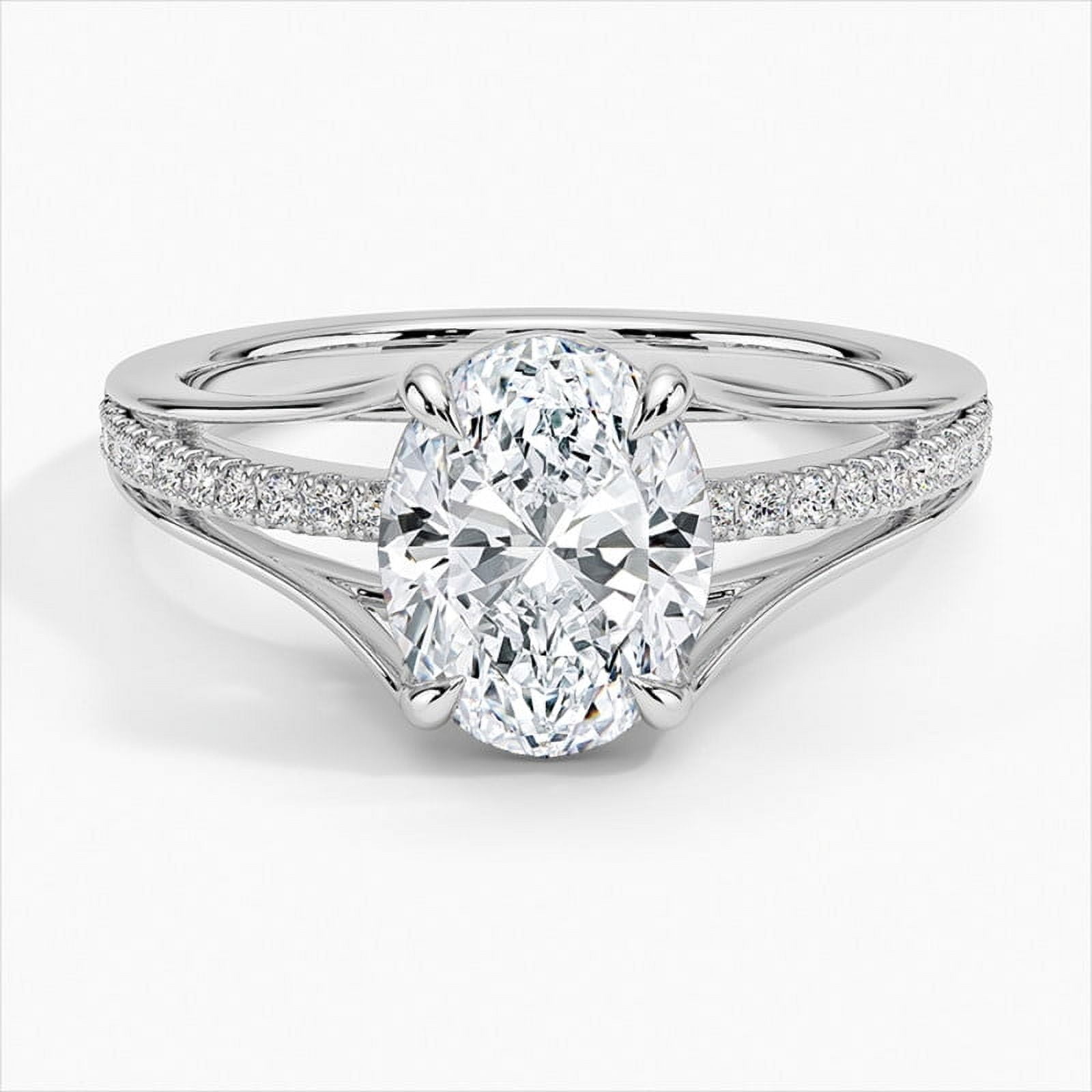 Bella Jewelry 2.6 Ct Oval Cut Moissanite Ring - 14K White Gold Plated ...