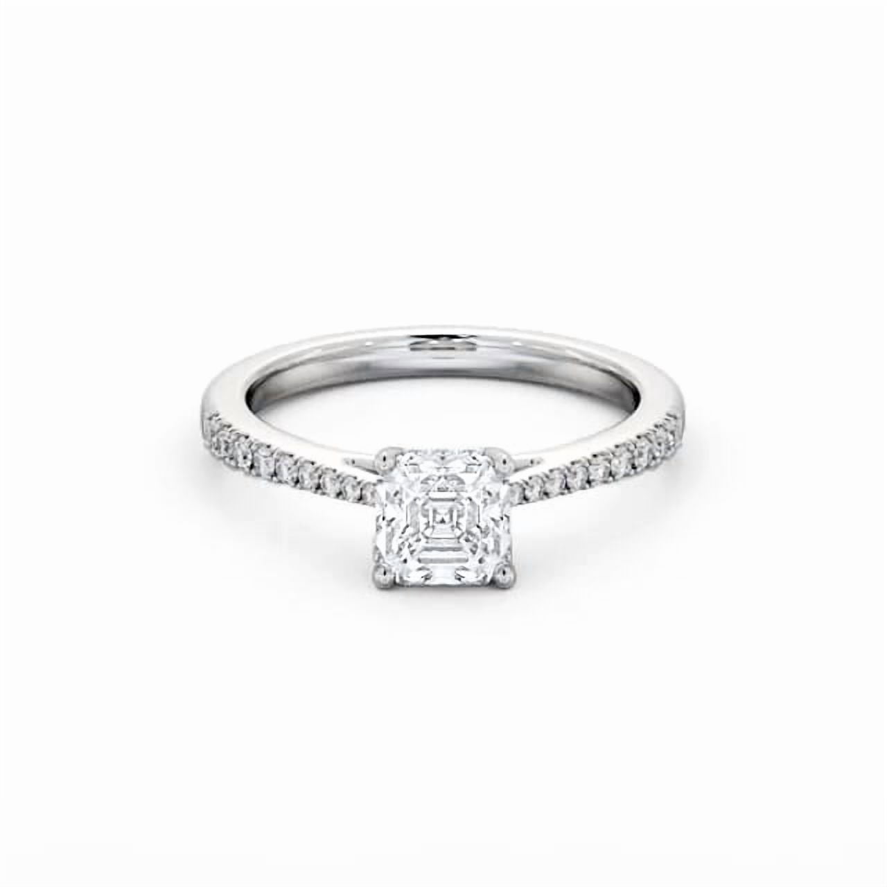 Bella Jewelry 2 Ct Asscher Cut Moissanite Engagement Rings – Hidden Halo Solitaire – Cathedral ...