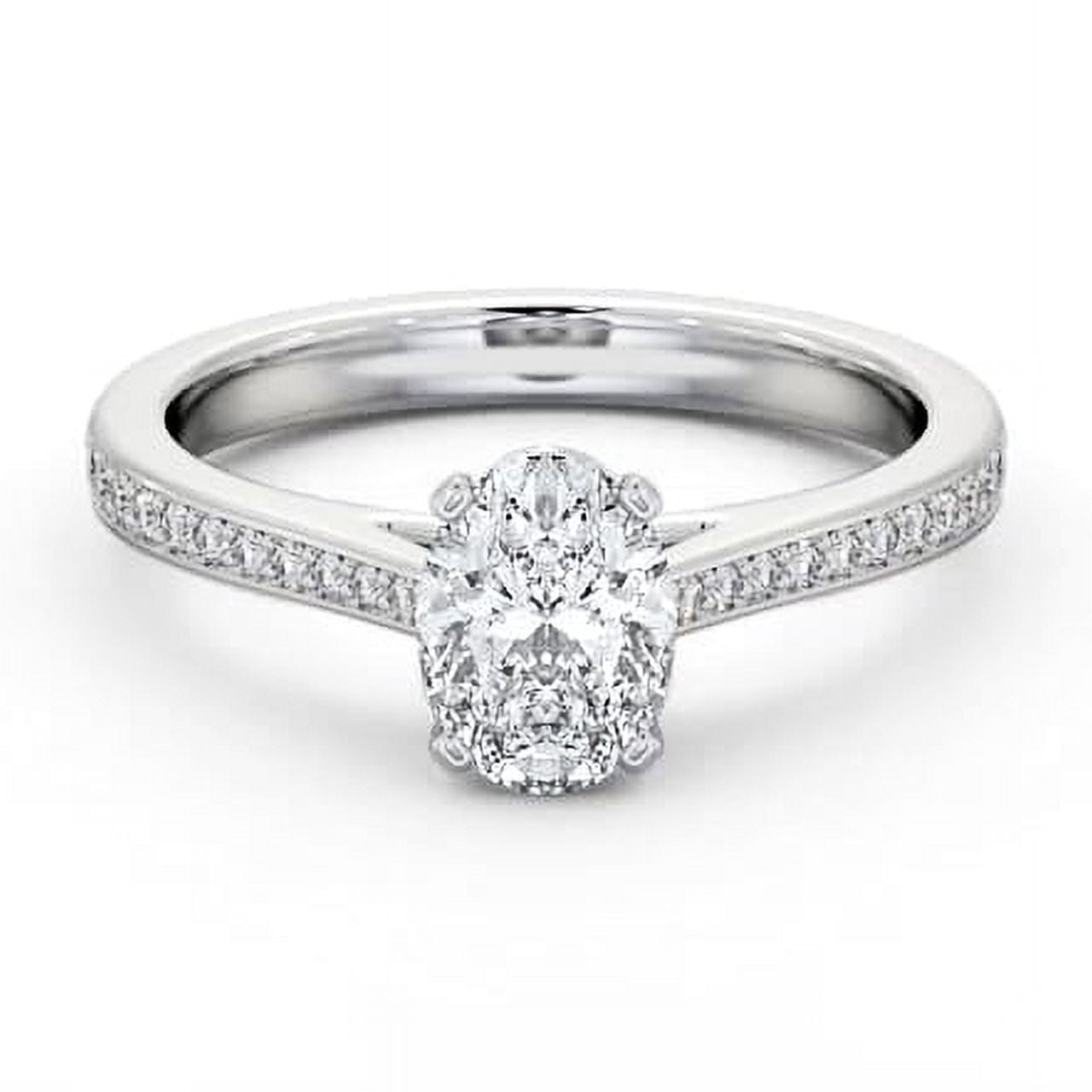 Bella Jewelry 2 Ct Oval Cut Moissanite Engagement Wedding Ring for Women – 14K White Gold Plated ...