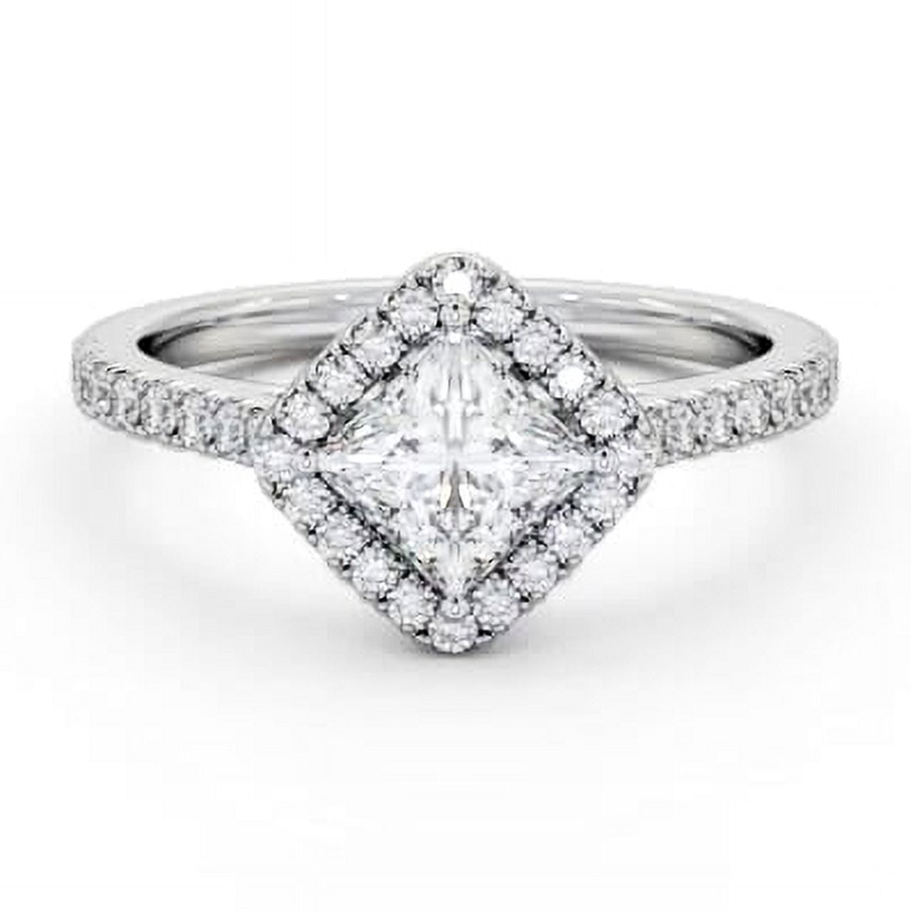Bella Jewelry 2 Ct Princess Cut Moissanite Engagement Ring – 14K White ...