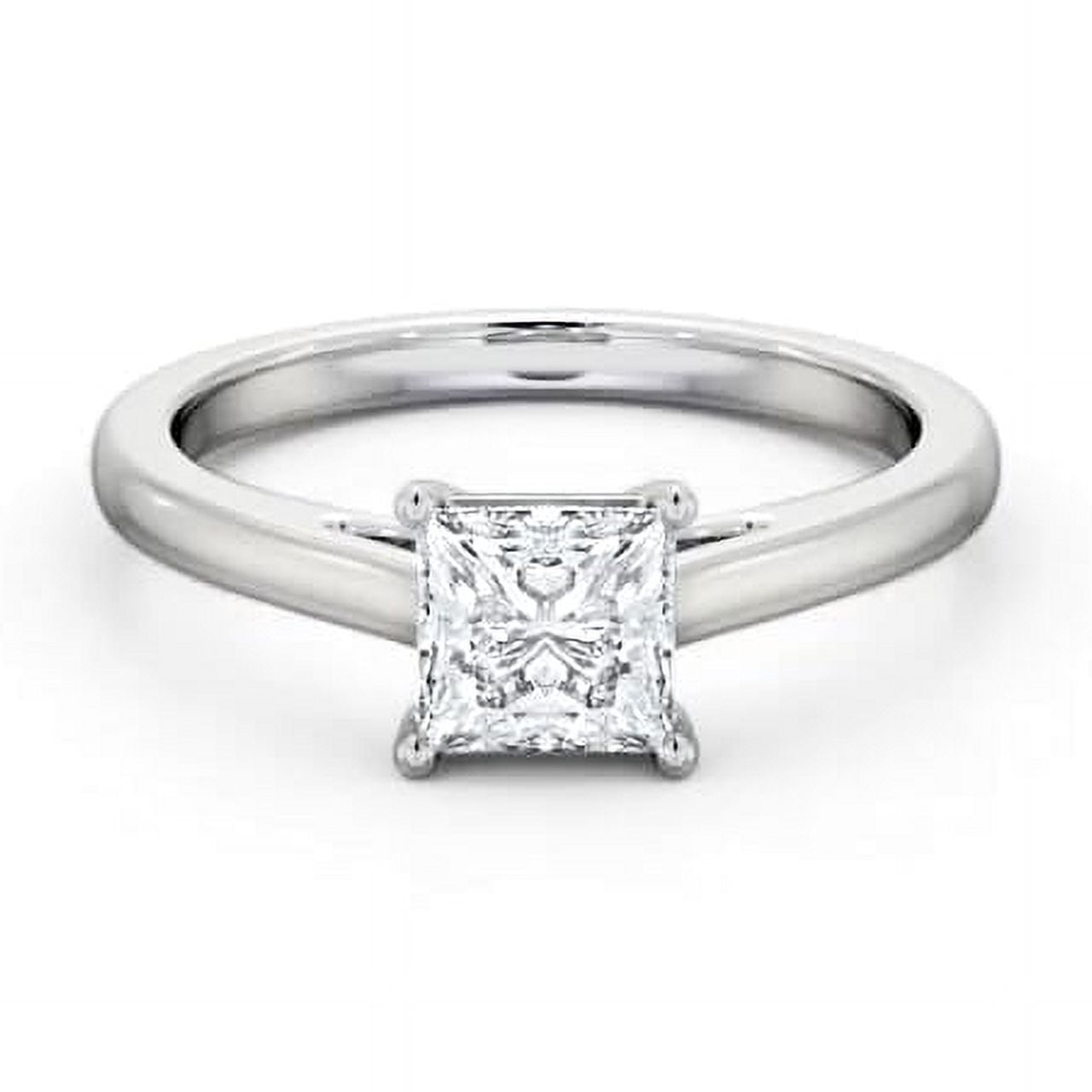 Bella Jewelry 2 Ct Princess Cut Moissanite Engagement Ring - 14K White ...