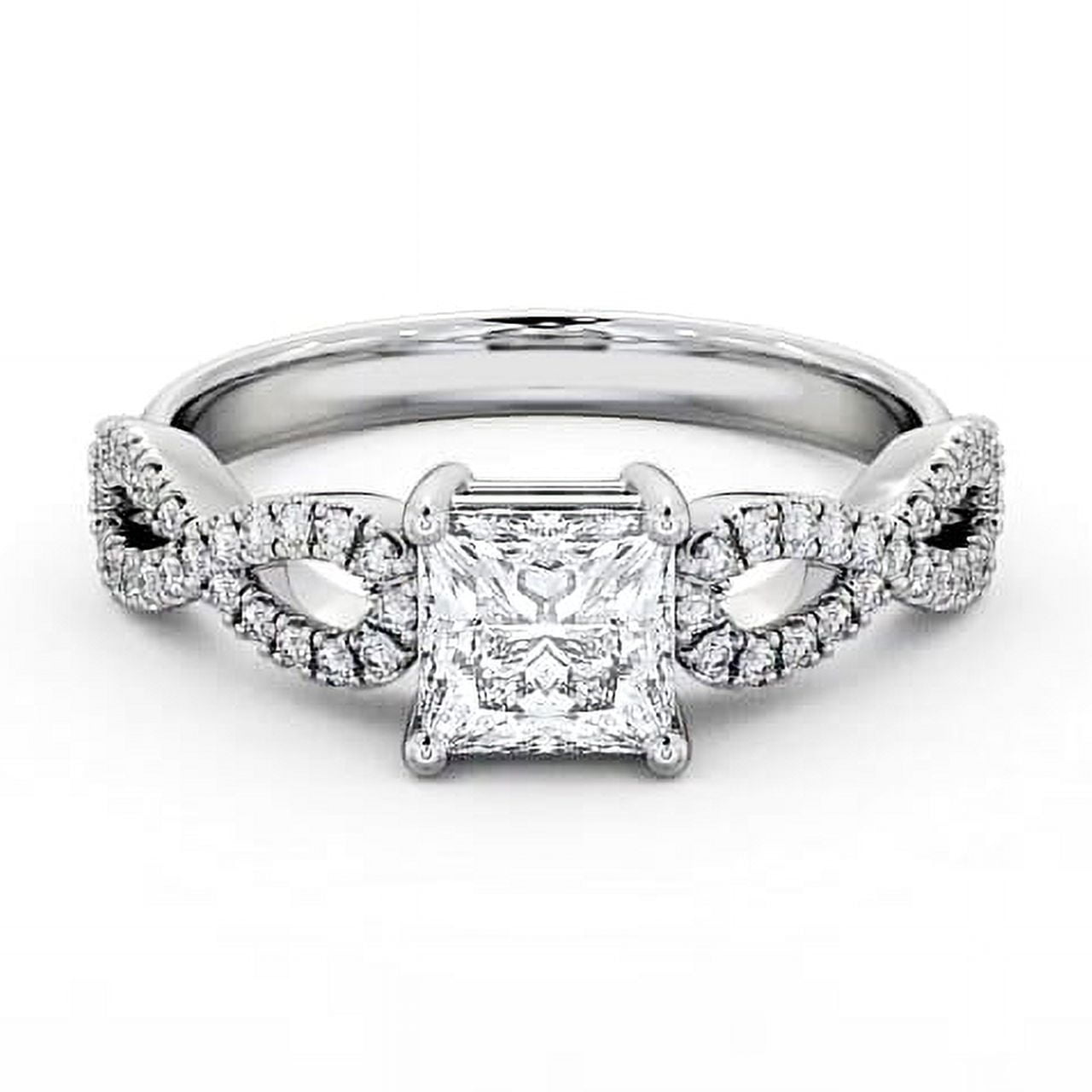 Bella Jewelry 2 Ct Princess Cut Moissanite Ring – Solitaire with Accent ...