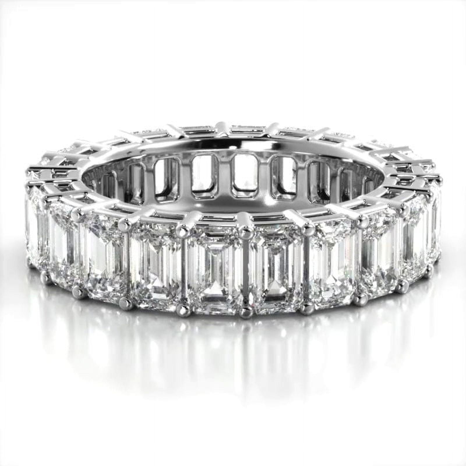 Bella Jewelry Emerald Cut 1.52 Ct White Moissanite Ring - 14K White ...