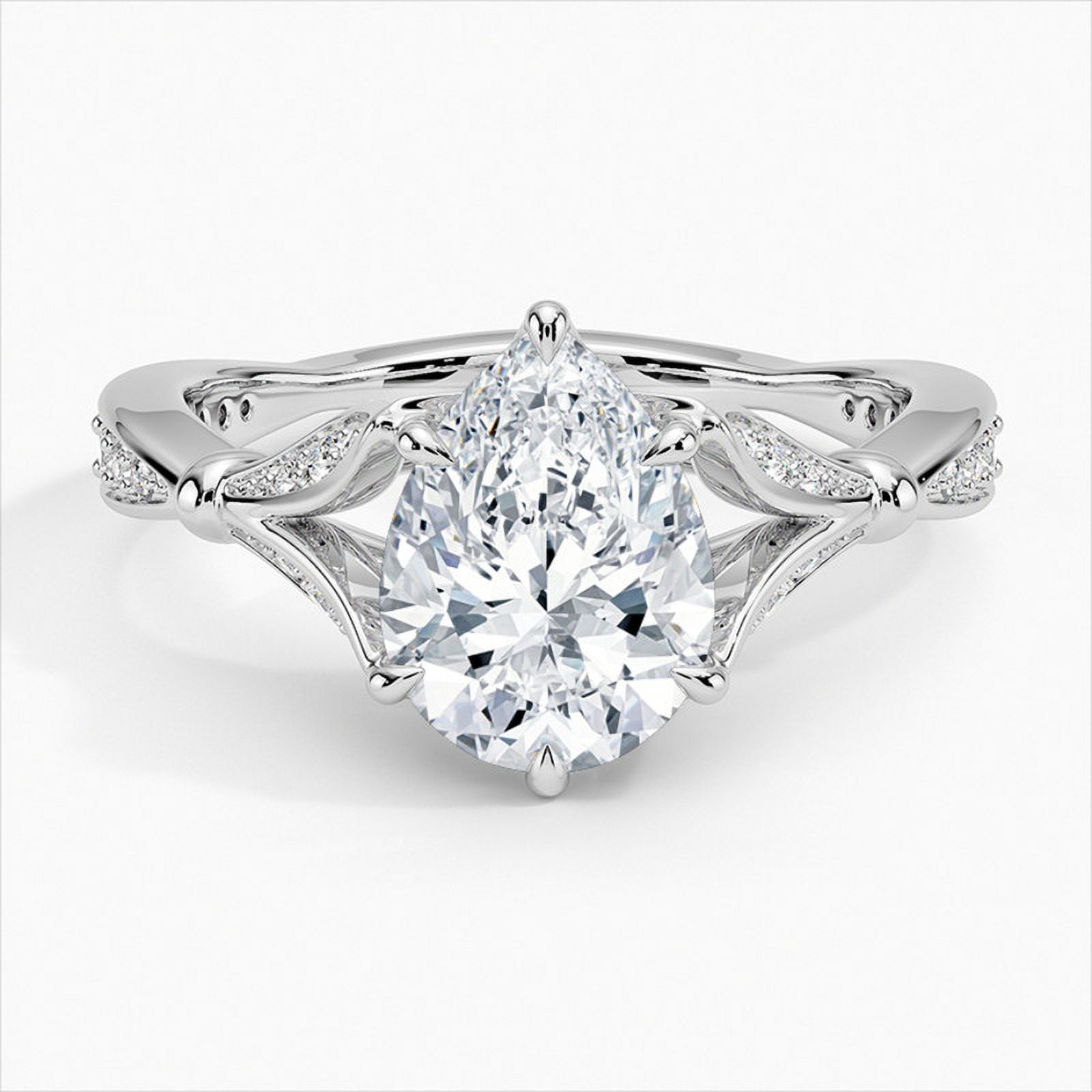 Bella Jewelry Engagement Silver Ring for Her - Stunning 1.76 Ct Pear ...