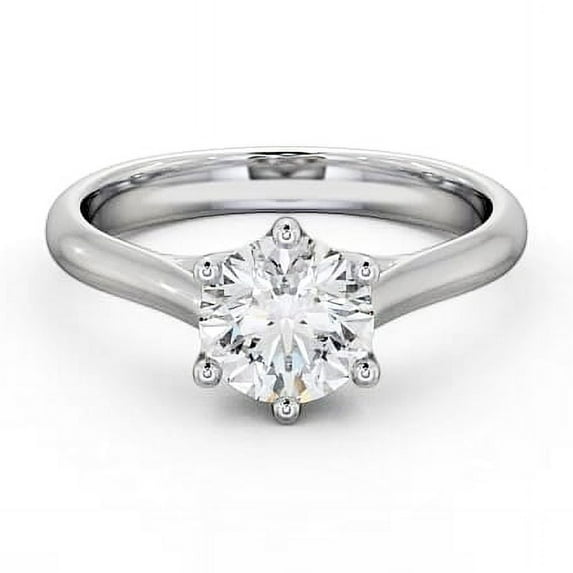 Bella Jewelry Round-Cut 1.9 Ct Moissanite Solitaire Engagement Ring – 14K White-Gold Plated ...