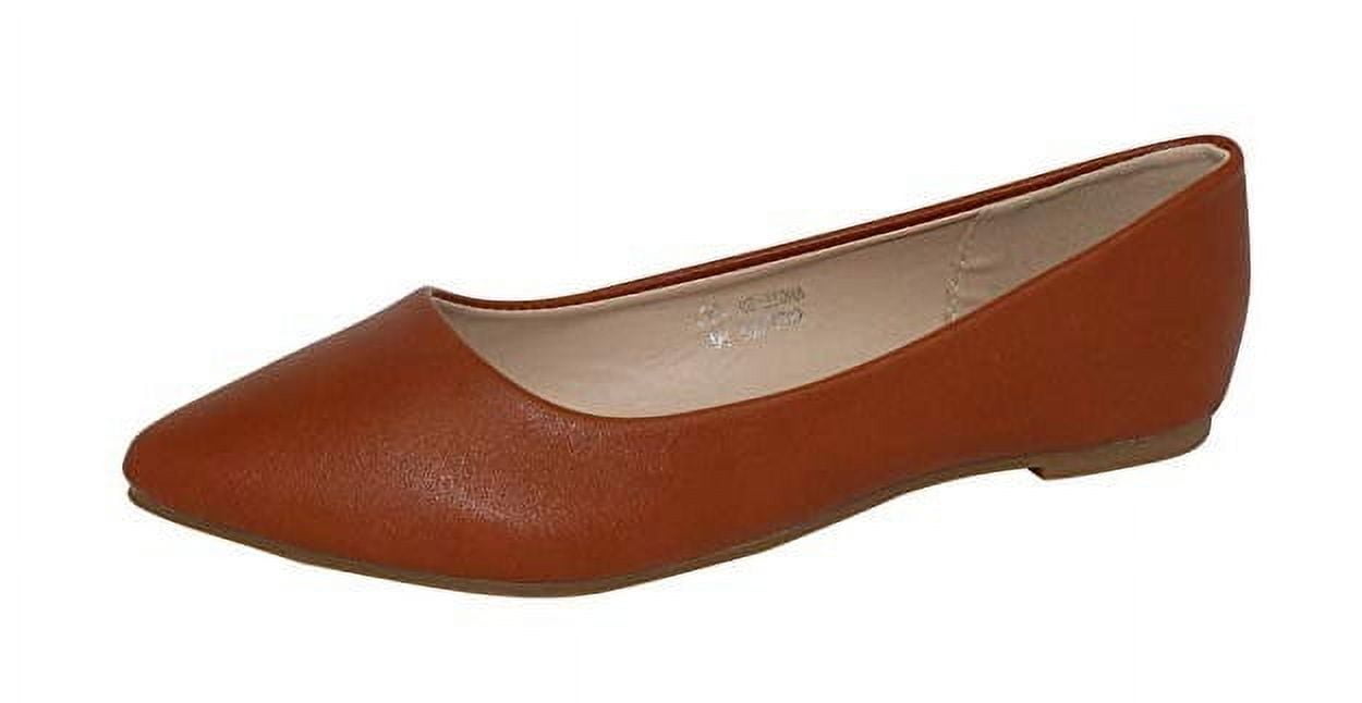 Bella Marie Angie-52 Chestnut Fashion Classic Pointy Toe Ballet Flat ...