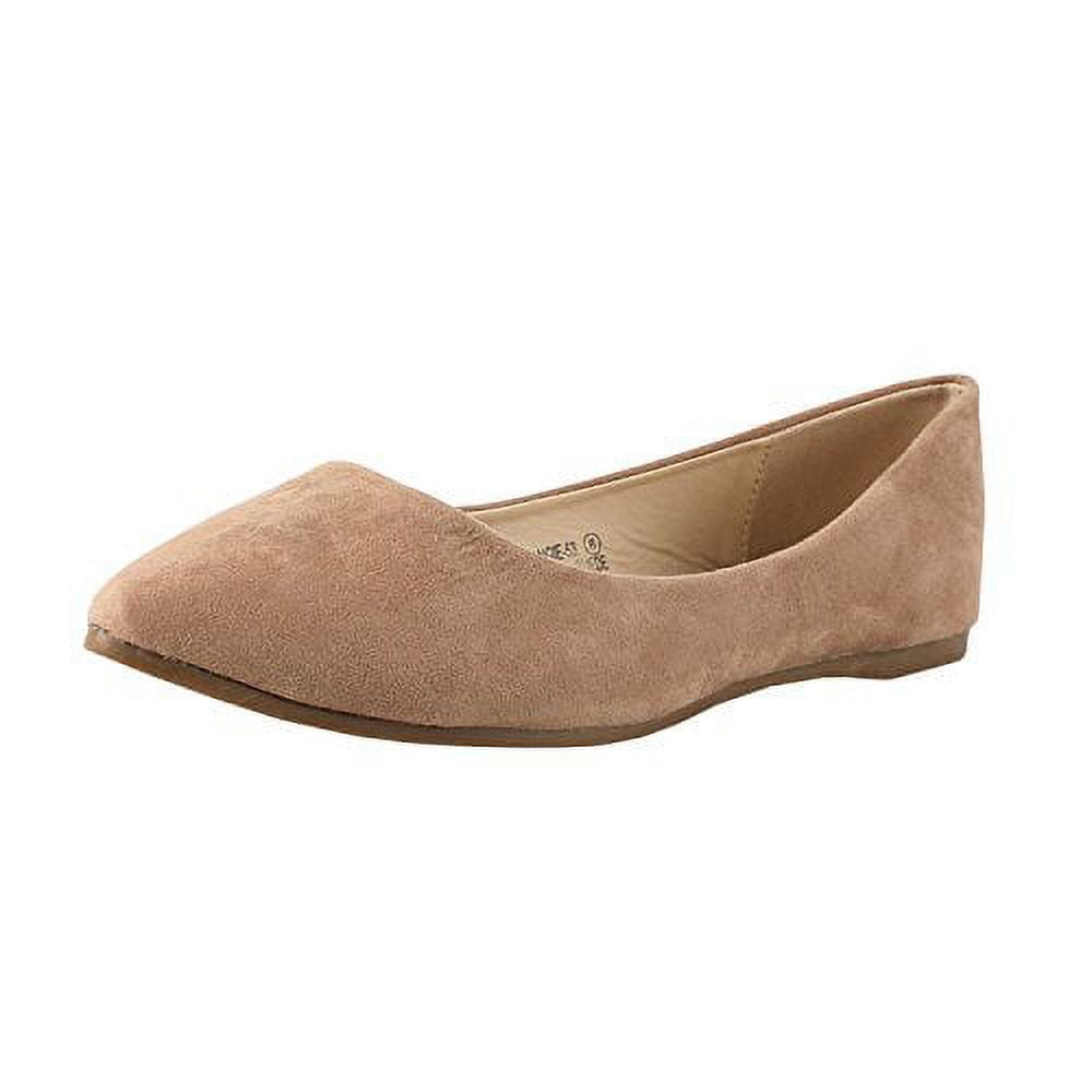 Bella Marie Angie-53 Taupe Women's Classic Pointy Toe Ballet Slip On ...