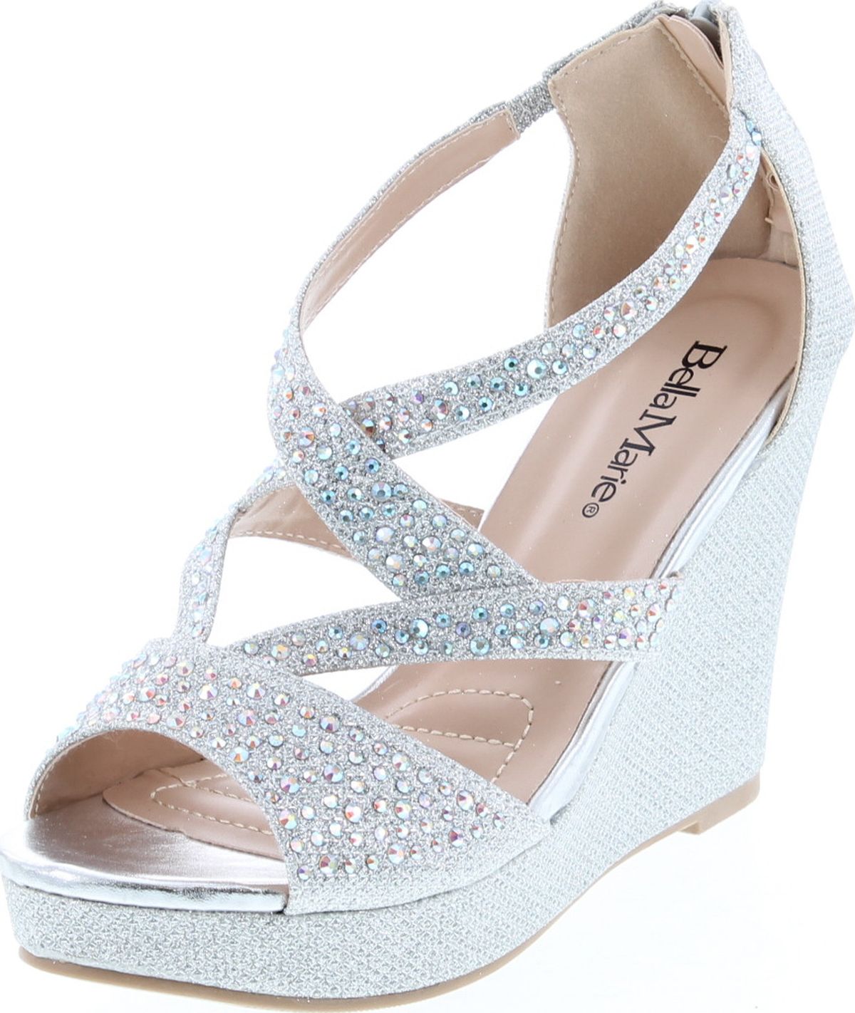 Bella Marie Santo-11 Women's Rhinestone Platform Wedge Sandal - Walmart.com
