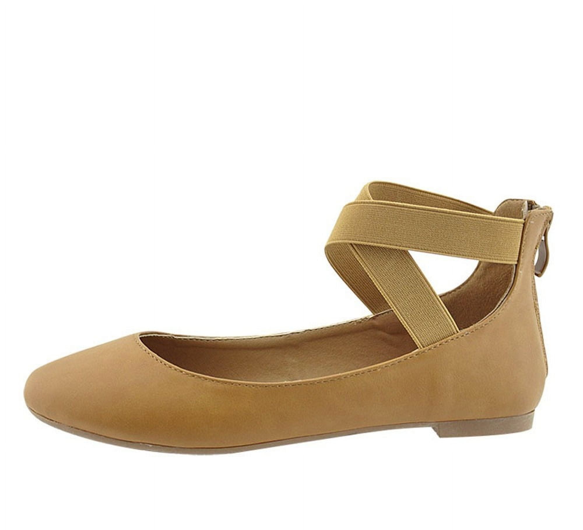 Bella Marie Women's Dana Tan Ankle-High Suede Ballet - 6.5 M - Walmart.com