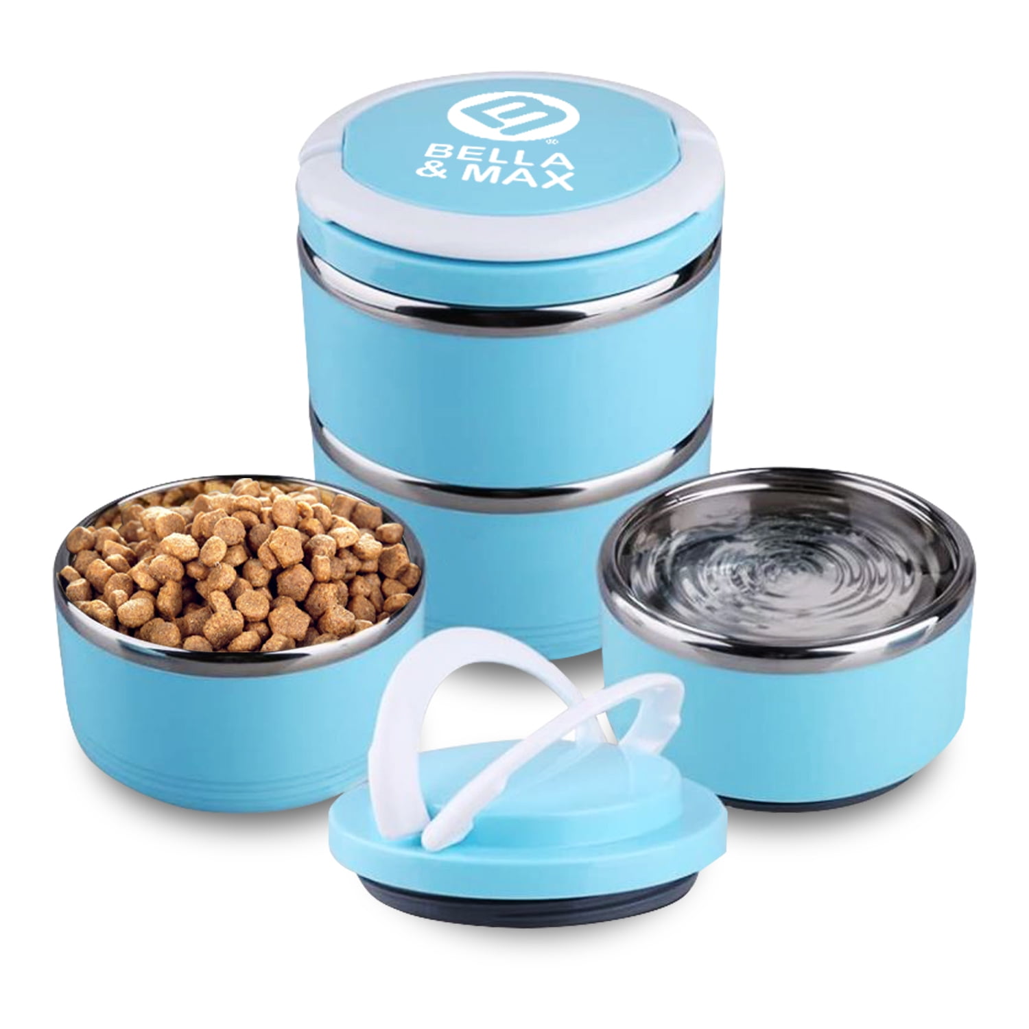 Bella & Max Pet Travel Feeder contains two bowls 17oz and 20oz ...