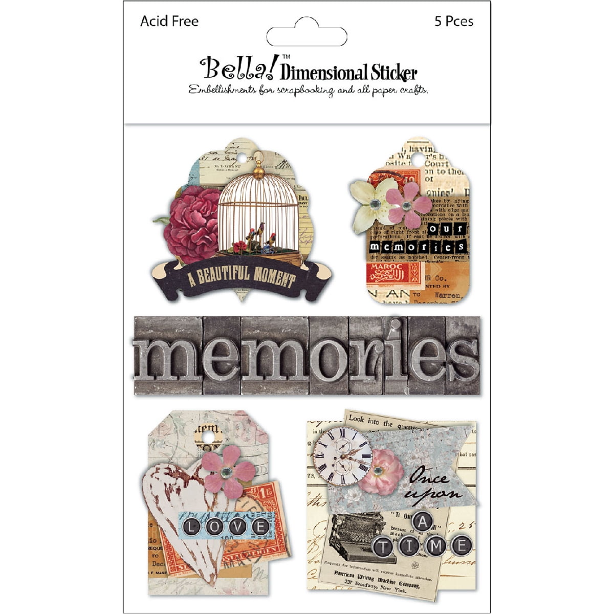 Bella! Memories 3D Stickers- - Walmart.com