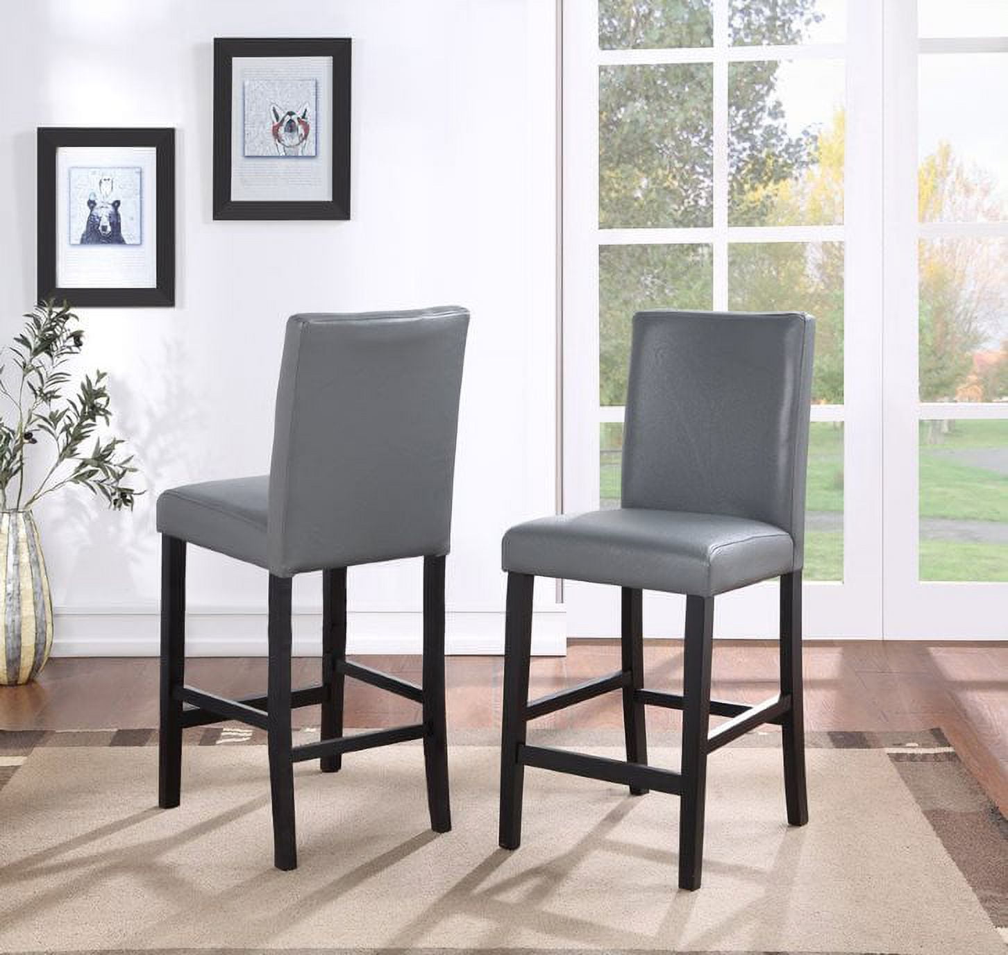 NICO 24" Parson Stool, Eco Leather, GREY, Set of 2 - Walmart.com