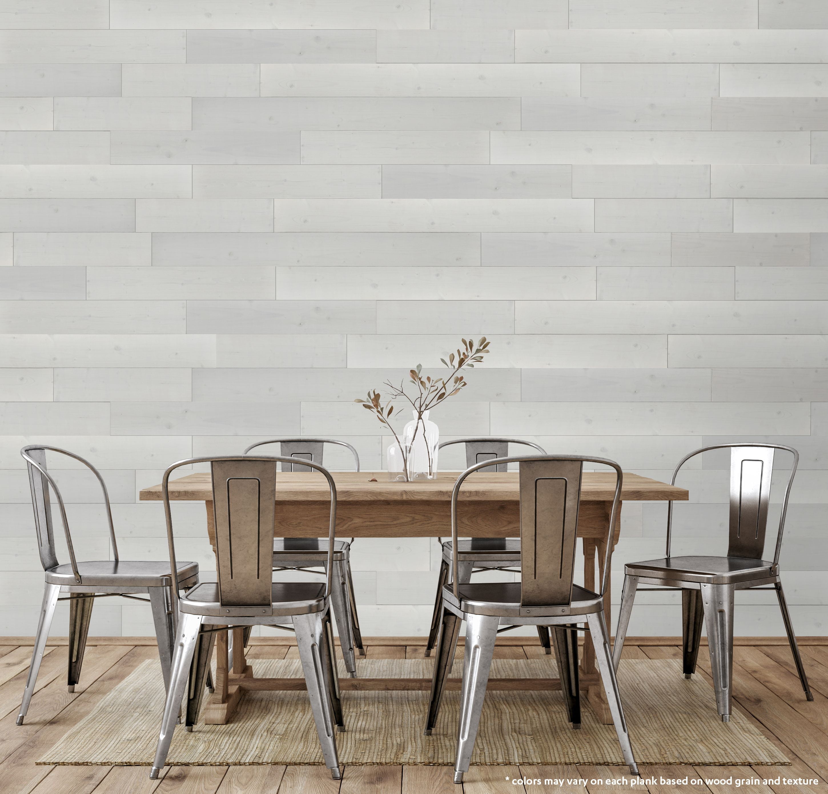 Bella Peel and Stick Solid Wood Wall Paneling, Assorted Length, 5-inch ...