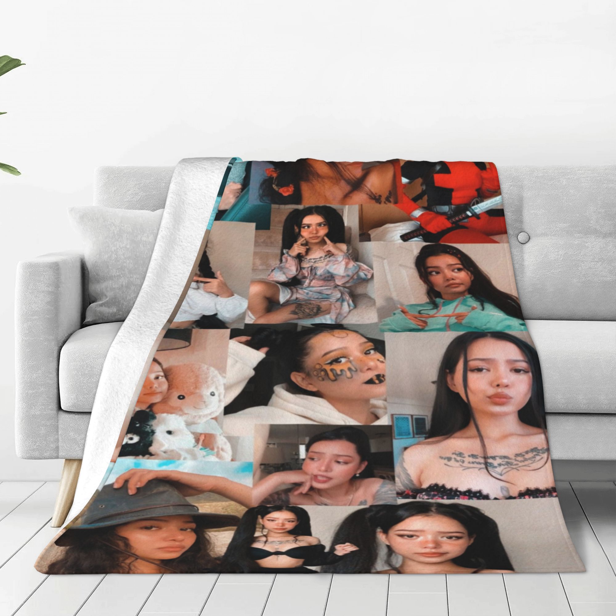 Bella Poarch Throw Blanket Soft Plush Travel Blanket for Bedroom Living ...