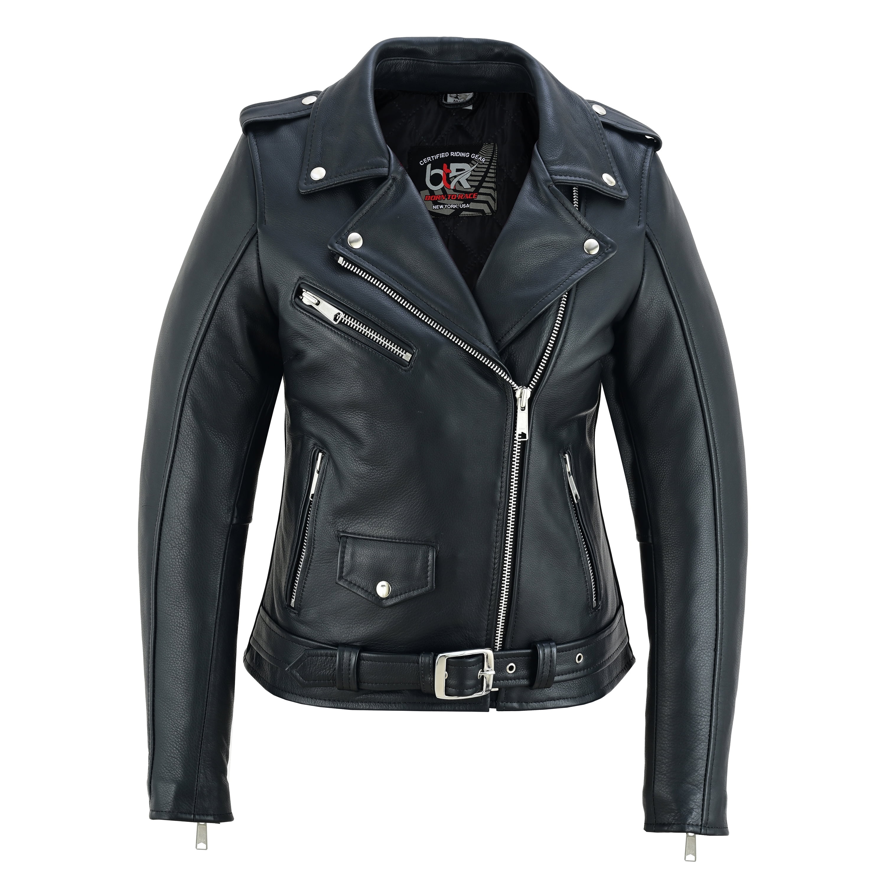 Bella Rider Women’s Motorcycle Jacket | Classic Brando Style Genuine ...