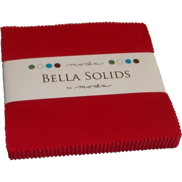 5" Charm Pack - Bella Solids Red Moda Squares Fabric Bundle Quilter's ...