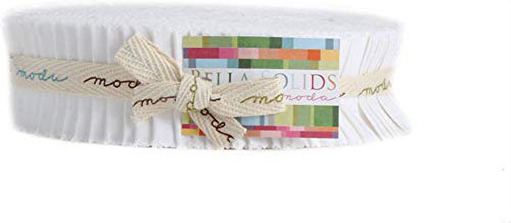 Bella Solids White Honey Bun 40 1.5-inch Strips Moda Fabrics 9900HB 98 ...