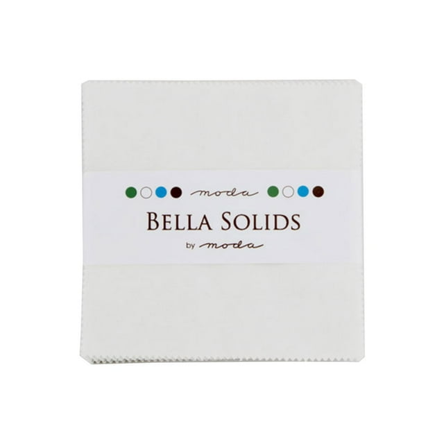 Bella Solids White Moda Charm Pack; 42 - 5" Precut Fabric Quilt Squares ...