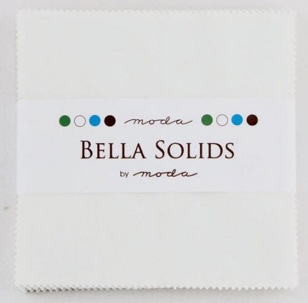 Bella Solids White Moda Charm Pack; 42 - 5" Precut Fabric Quilt Squares ...