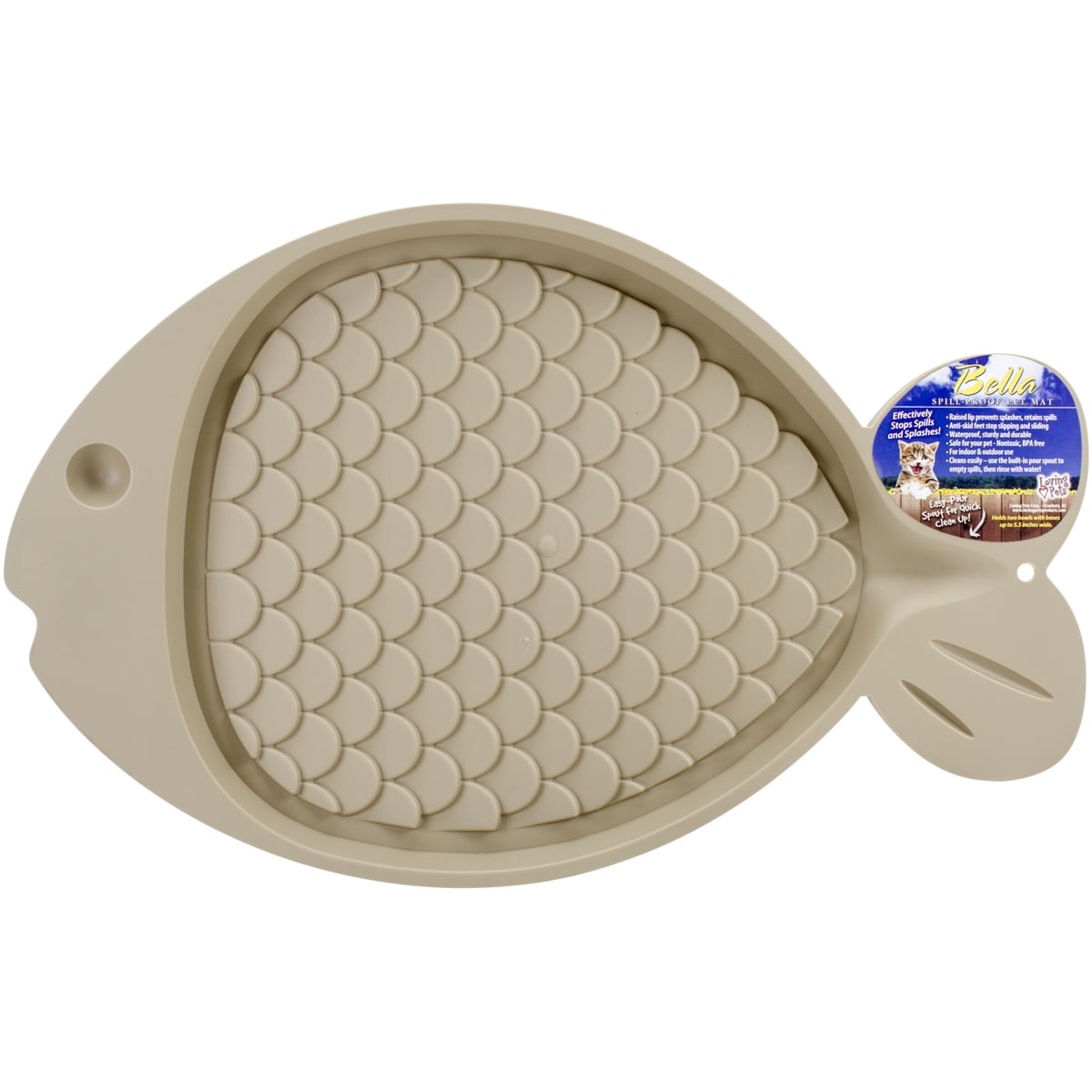 Bella Spill-Proof Fish Shaped Cat Mat, 19" x 12" - Walmart.com