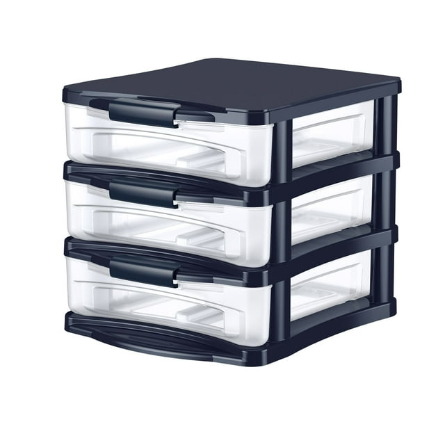 Bella Storage Solution 3 Drawer Medium Desktop Blue - Set of 2 ...