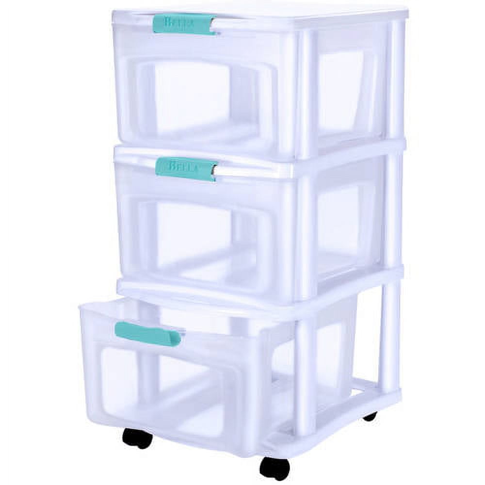 Bella Storage Solutions 3-Drawer Locking Cart Clear Drawers - Walmart.com
