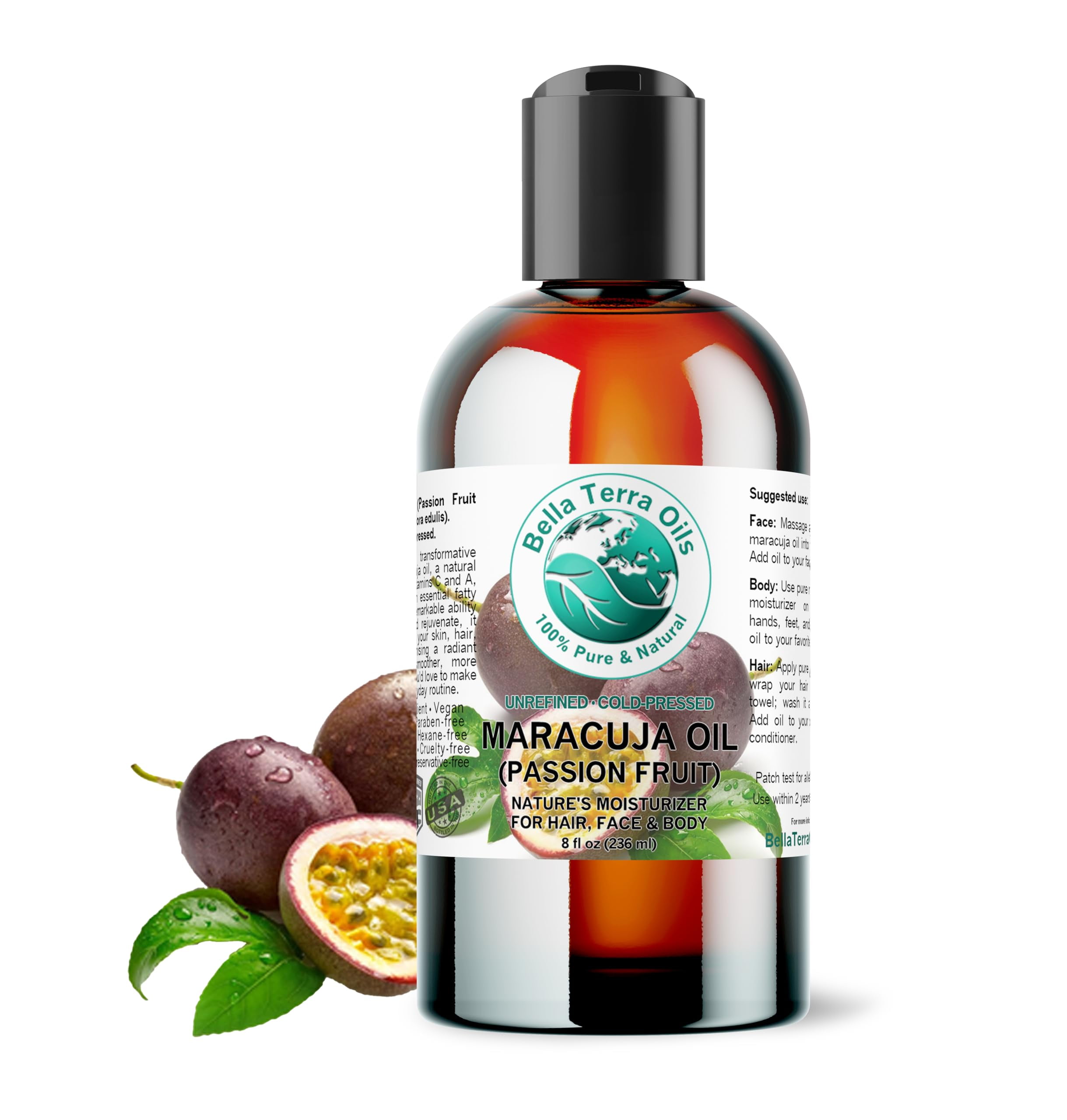 Bella Terra Oils - AKF18 Maracuja (Passion Fruit) Oil 8 oz - Famed for its High B-Complex ...