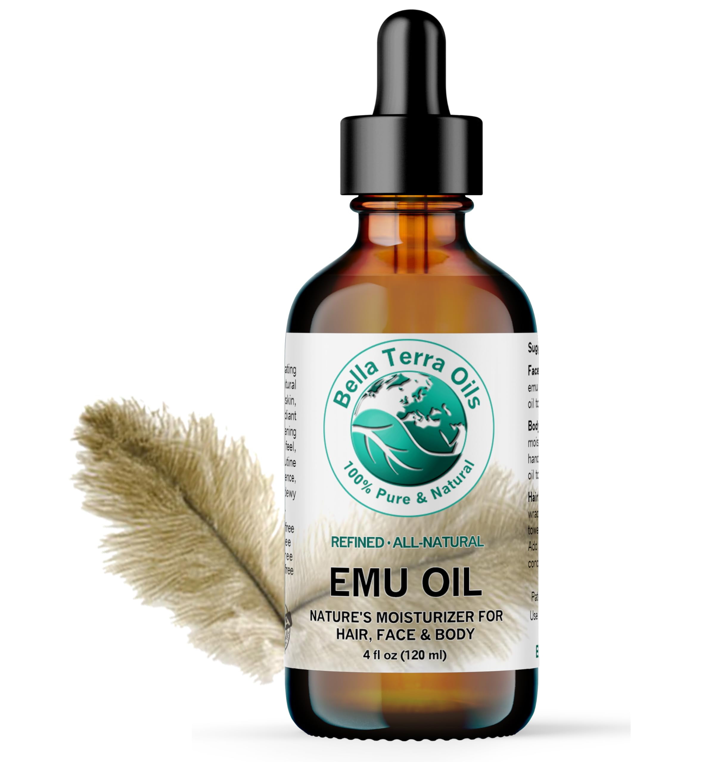 Bella Terra Oils - DPF11 Emu Oil 4 oz - Genuine Pure Australian Emu ...