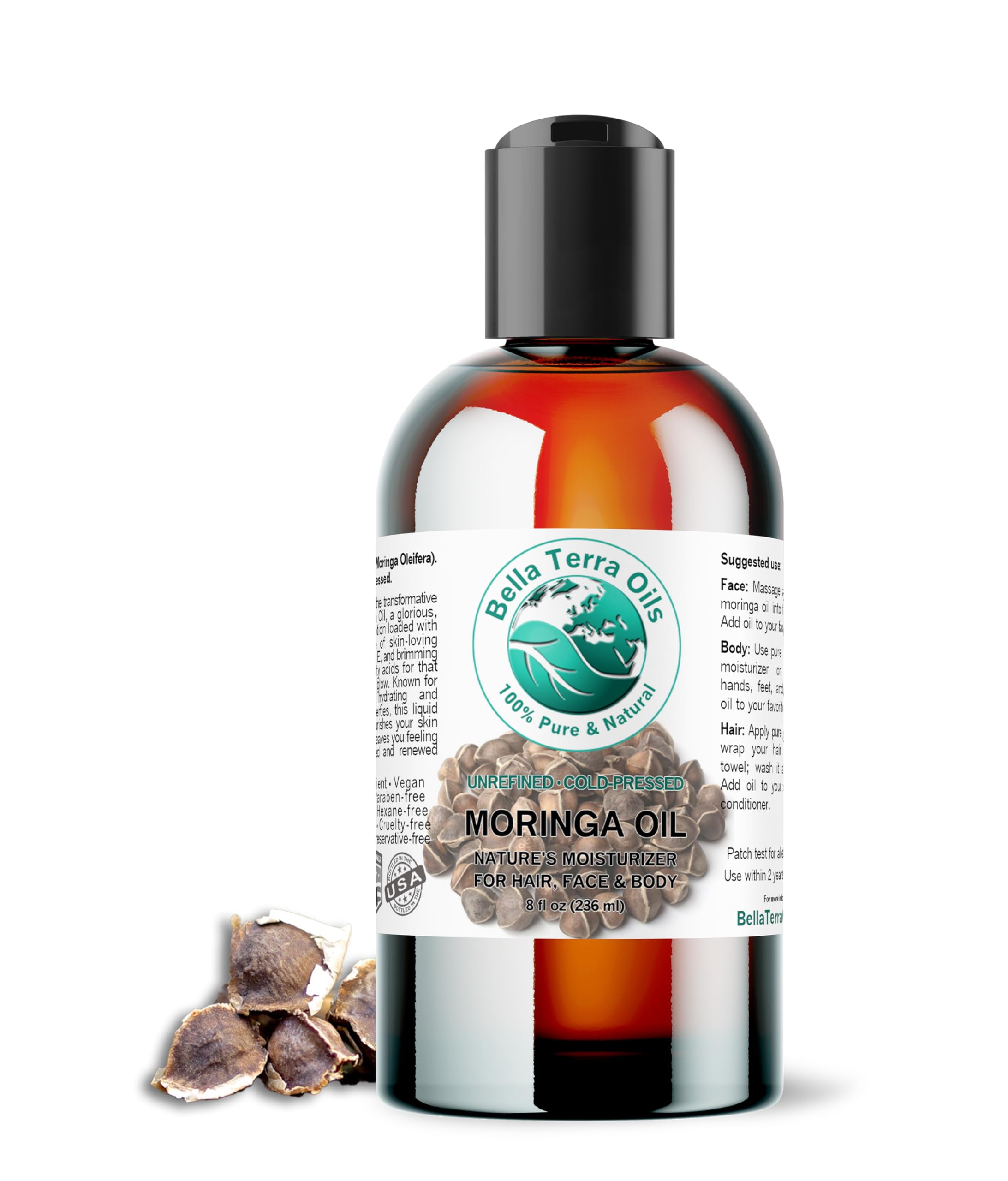 Bella Terra Oils - YYF14 Organic Moringa Seed Oil 8 oz - Dive into the ...