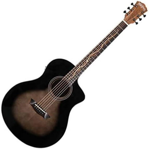Bella Tono 6 String Acoustic-Electric Guitar, Right, Gloss Charcoal ...
