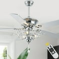 Bella Depot 52'' Indoor Chrome Crystal Ceiling Fan, Sliver, with ...