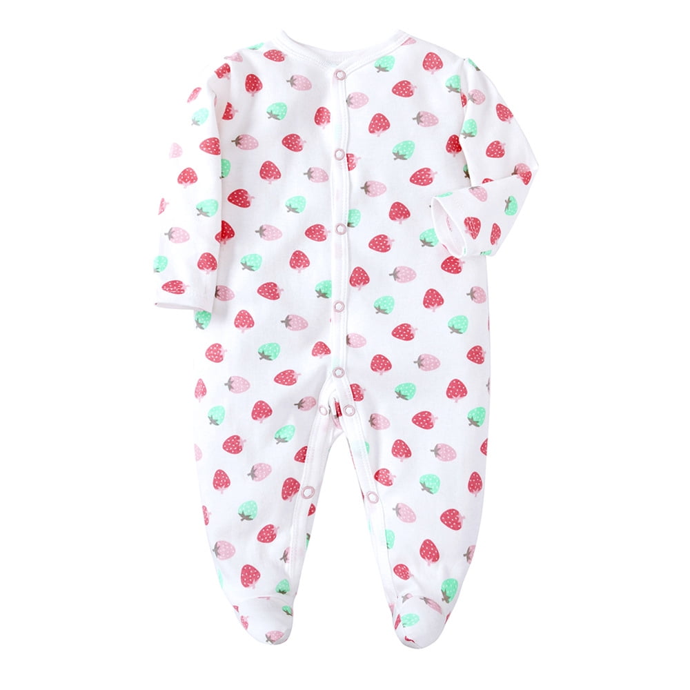 Bellafa 0-12M Infant Baby Girls' Footed Romper One-Piece Button Snap ...