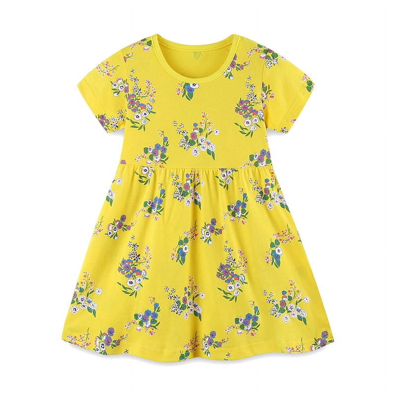 Bellafa 100% Cotton Cartoons Applique Jersey Dress For 2-7 Years ...