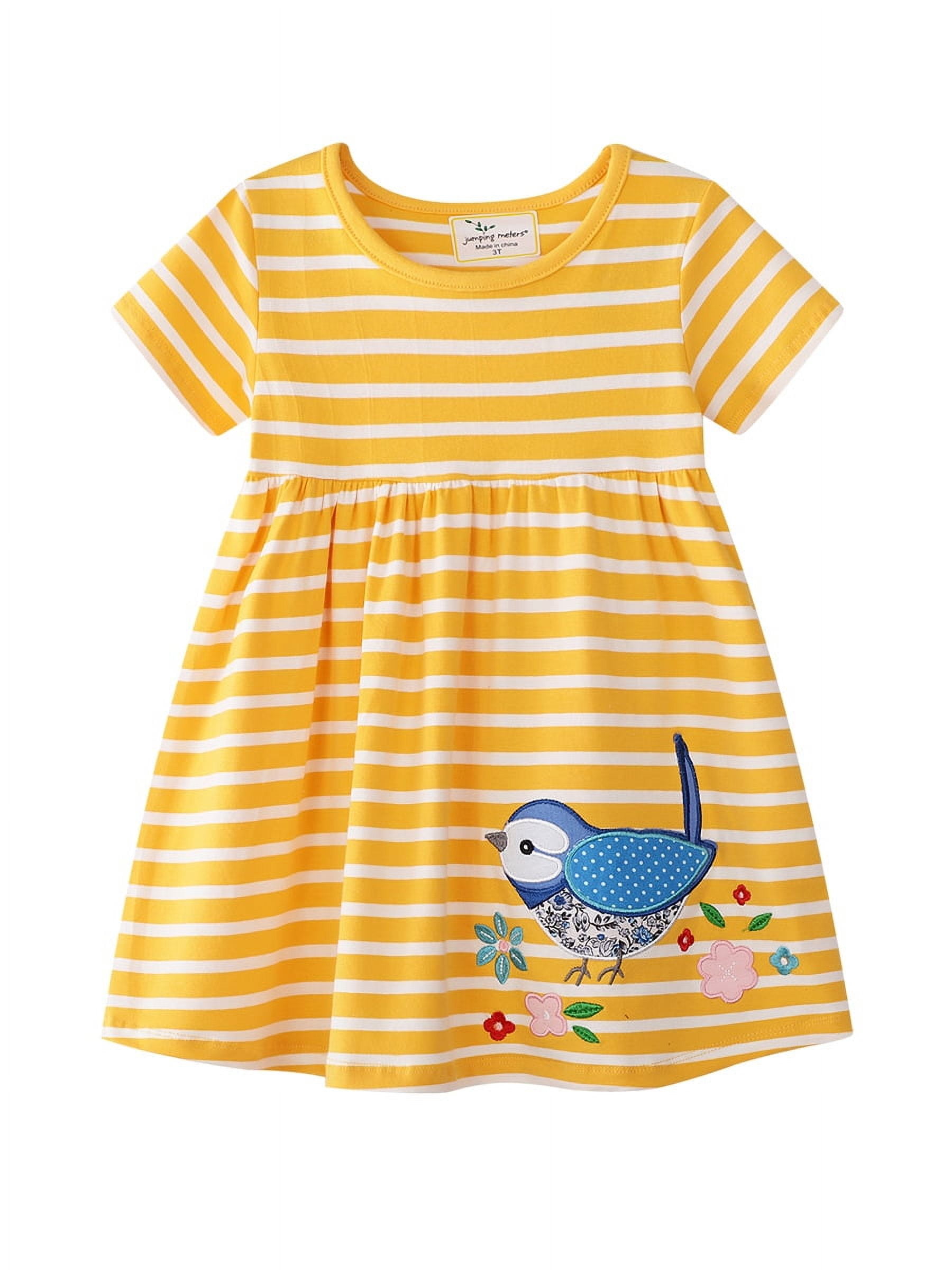 Bellafa 100% Cotton Cartoons Jersey Dress For 2-7 Years Toddler Little ...