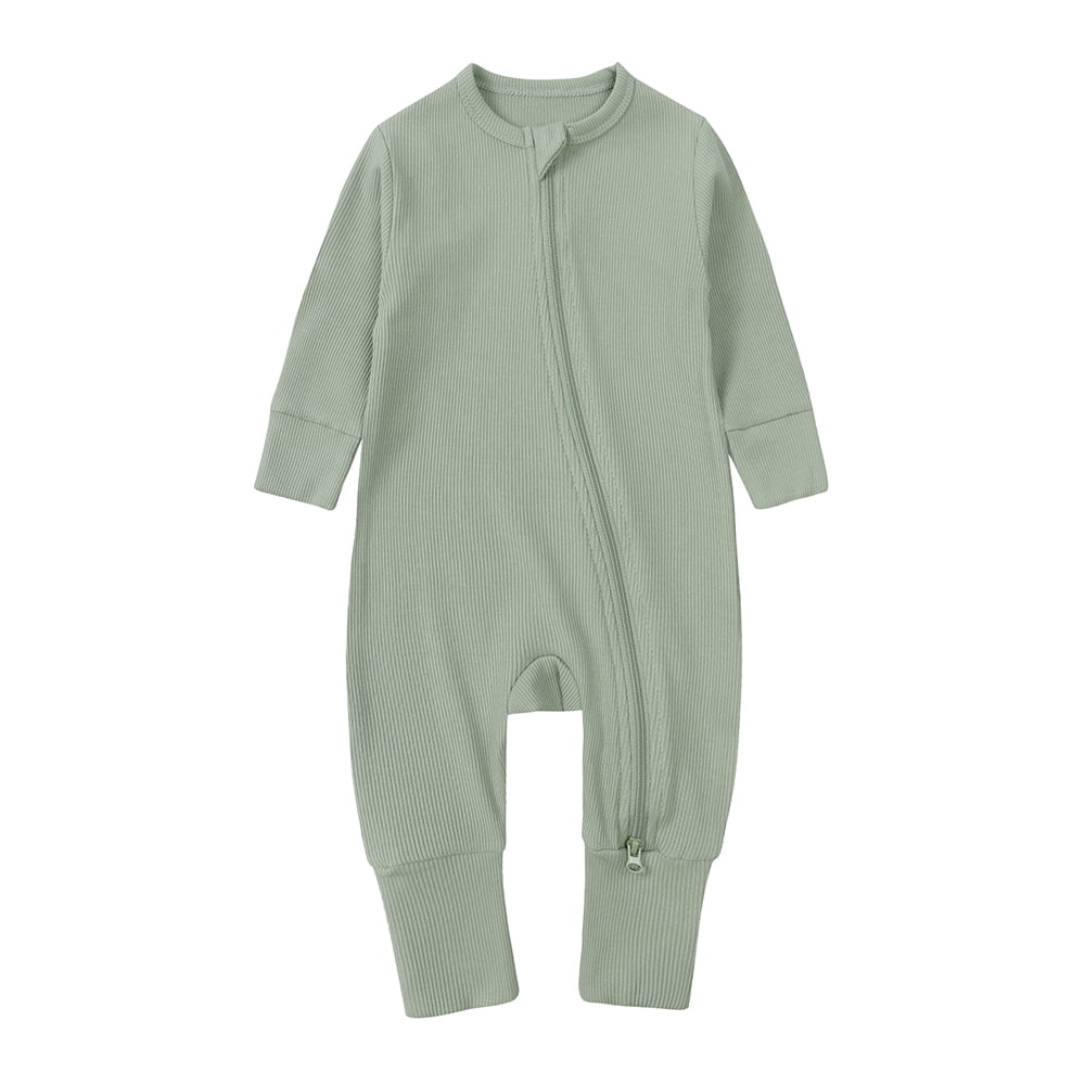 Bellafa Baby Boys Girls' and Newborn 100% Cotton Long Sleeve Zip Front One Piece Footless ...