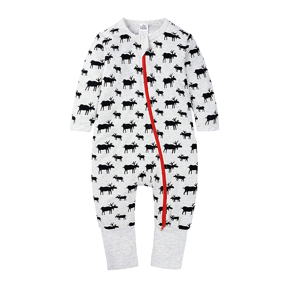 Bellafa Baby Footless Pajamas Soft Cotton Unisex Infant Zipper Romper with Mitten Cuffs Sleep ...