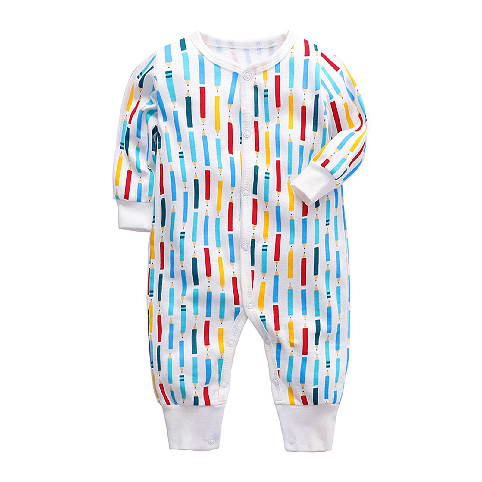 Bellafa Baby Girls Long Sleeve Romper Bodysuit Snap Up Infant One-Piece ...