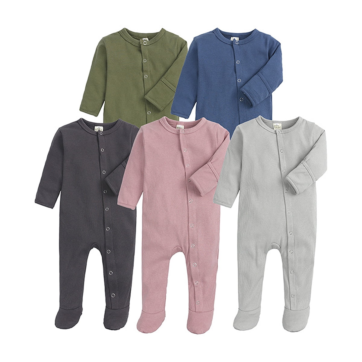 Bellafa Baby Long Sleeve Romper Jumpsuit, Soft Cotton One Piece Pajamas ...