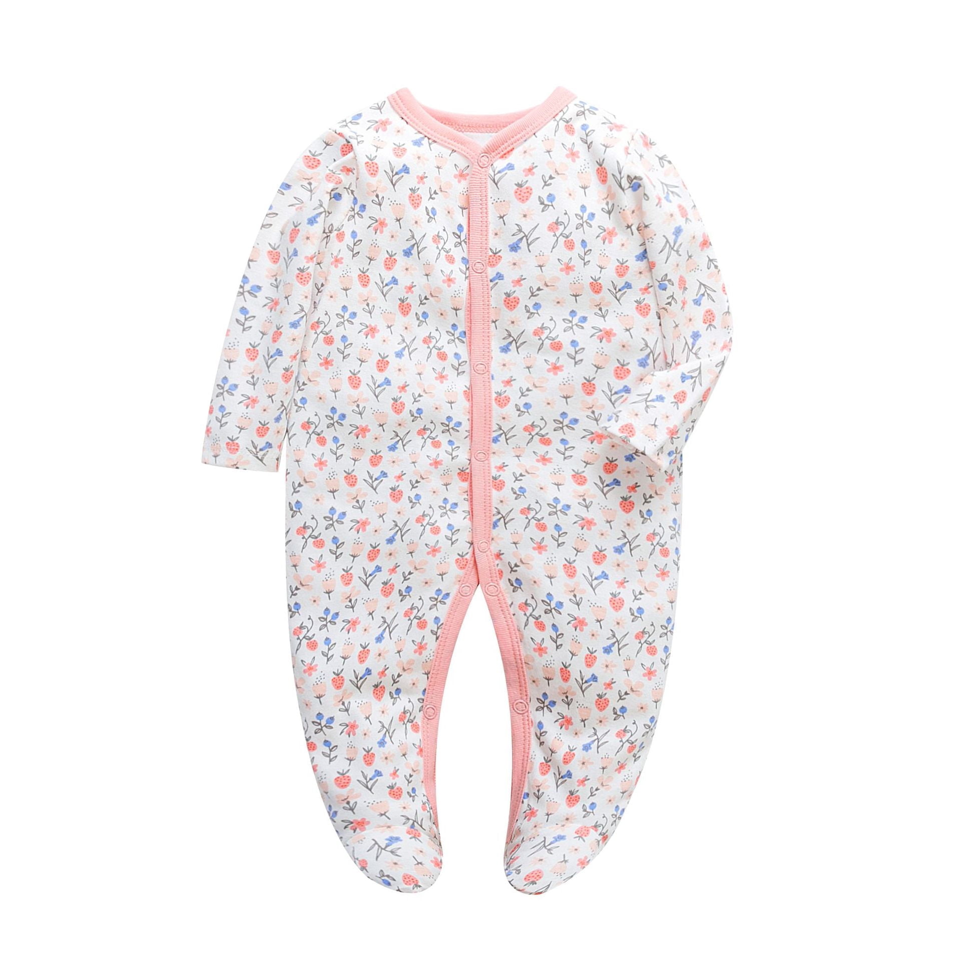 Bellafa Infant Baby Girls' Footed Jumpsuit One-Piece Button Snap ...
