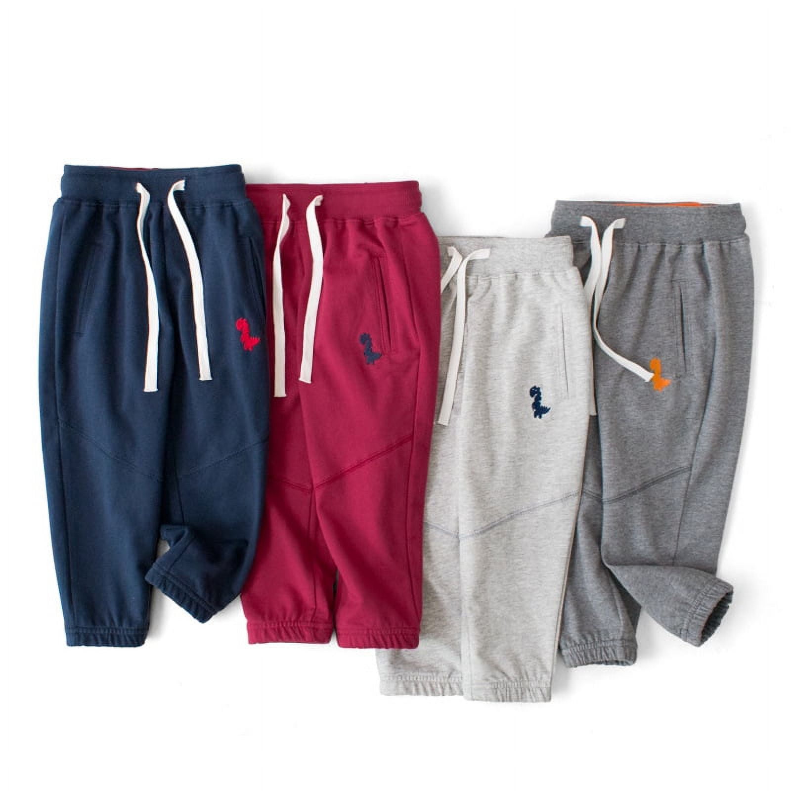 Bellafa Kids Toddler Boys Cotton Fall Sweatpants Cartoon Dinosaur ...