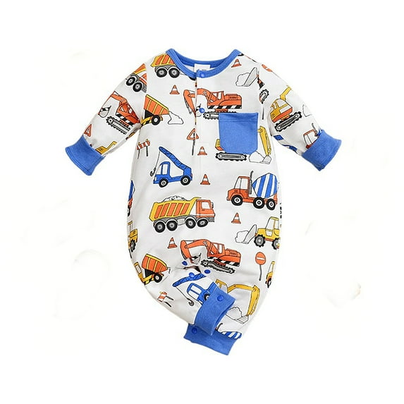 Bellafa Newborn Baby Boys Cotton Romper Onesies Infant Long Sleeve One ...