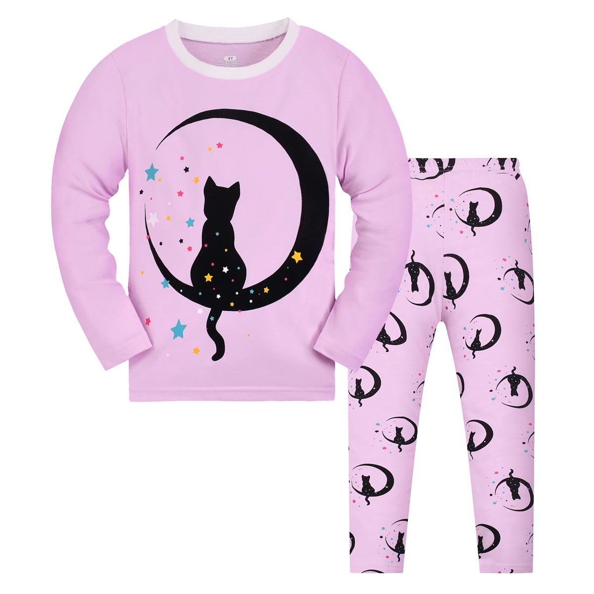 Bellafa Toddler Girls Pajamas Set Kids Long Sleeve PJs Cotton Jammies 3 ...