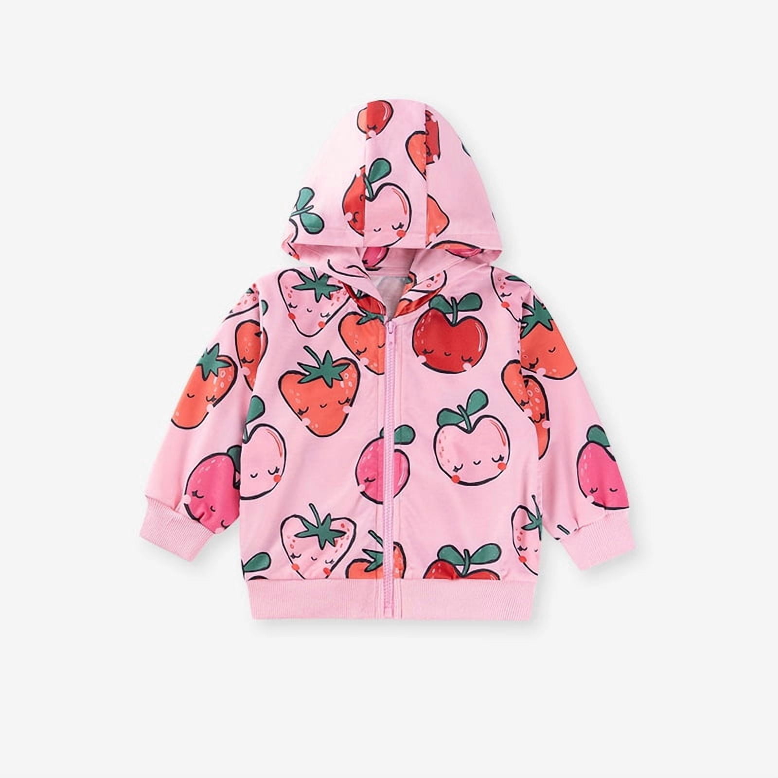 Bellafa Toddler Girls Rainbow Unicorn Jacket Little Girls Hooded Zipper ...