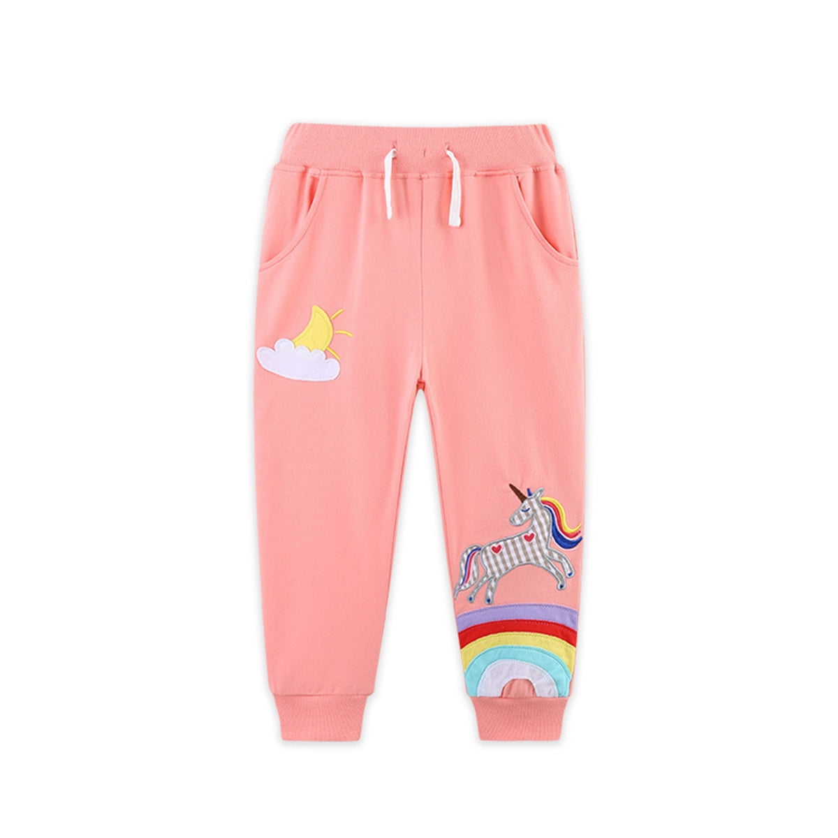 Bellafa Toddler Girls Sweatpants Kids Casual Athletic Pull-On Cotton ...
